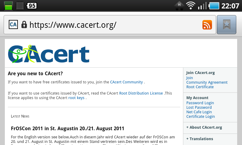 root-Zertifikate von CAcert in Android importieren - Silke Meyer